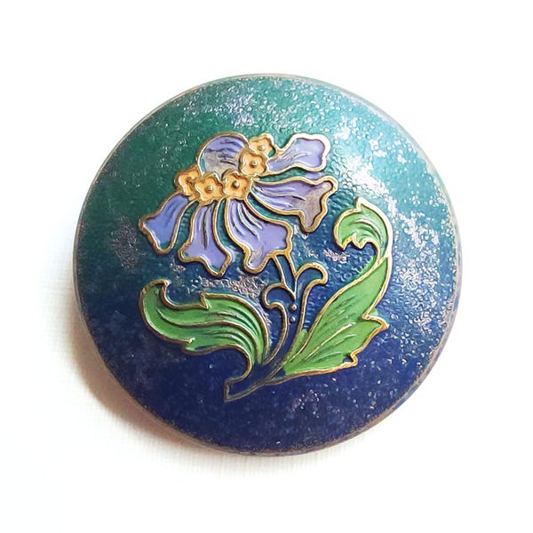Antique Enamel Button - Etsy