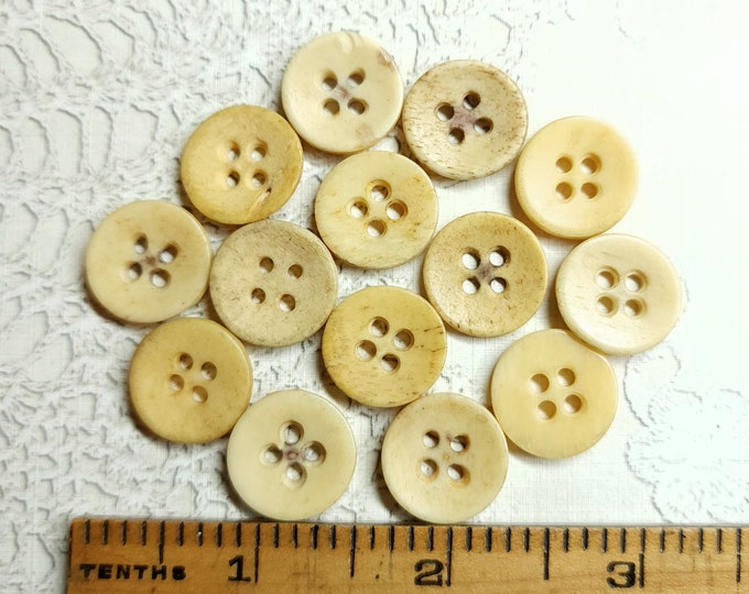 10 Antique Large Hole Bone Buttons Civil War Era Panty Waist Underwear ...