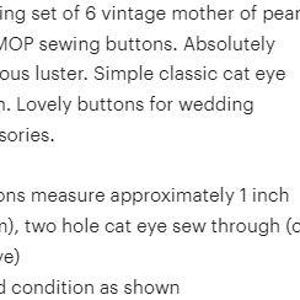 6 Vintage Mother of Pearl Shell MOP Buttons W/ Gorgeous Luster Two Hole ...