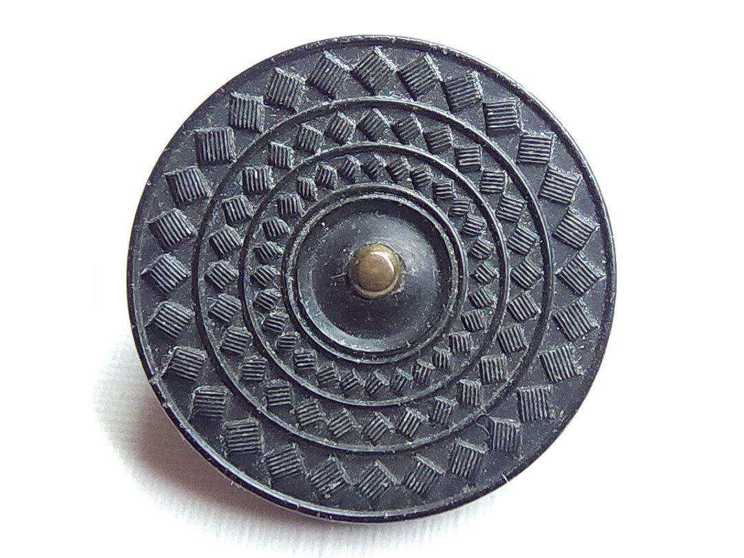 Antique Goodyear Rubber Pin Shank Button ~ Geometric Concentric Circles ...