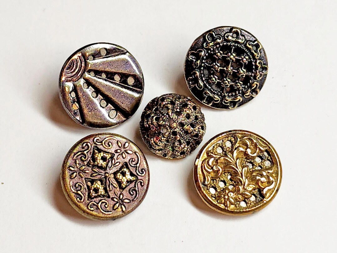 5 Antique & Vintage Metal Twinkle Buttons ~ Just Over 3/8" to Just Over 1/2" ~ 10mm to 13mm - Etsy