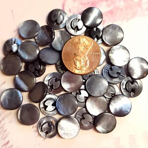 35 Vintage 1940s Smoky Gray Black Mother of Pearl Shell MOP Sewing ...