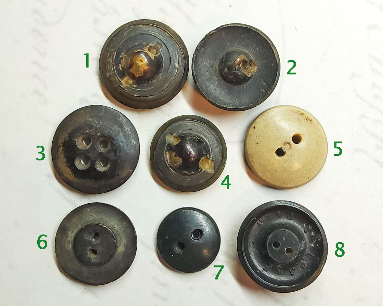 Choice of ONE Antique 1800s Button W/ Inlay Small & Medium - Etsy