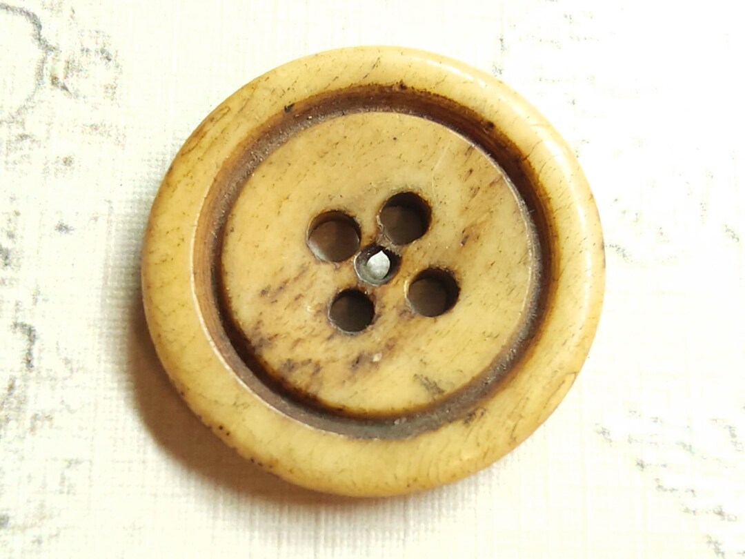 Antique 5-hole Lathed Bone Coat or Suspender Button 13/16 Late 1700s to ...