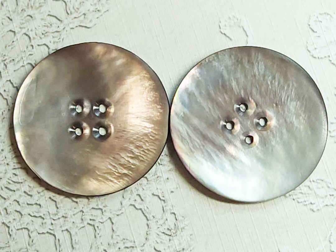 2 Huge Smoky Oyster Shell Coat Buttons Just Over - Etsy