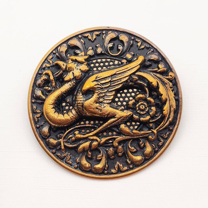 Antique Dragon Button - Etsy