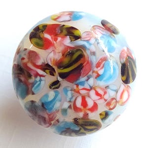 Gorgeous Antique Opaline Glass Button ~ Colorful Meandering Cane ...
