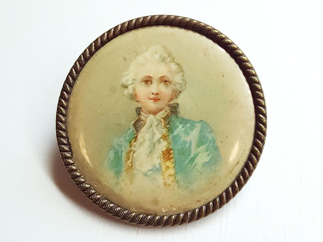 Large Antique Count Fersen Portrait Picture Button ~ Litho Lithograph ...