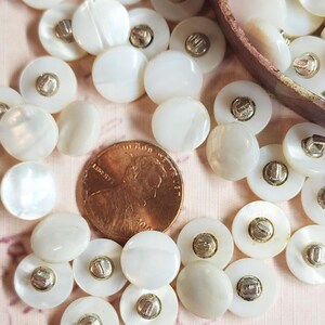 Set of 8 Vintage 1940s Creamy White Mother of Pearl Sewing Buttons ...