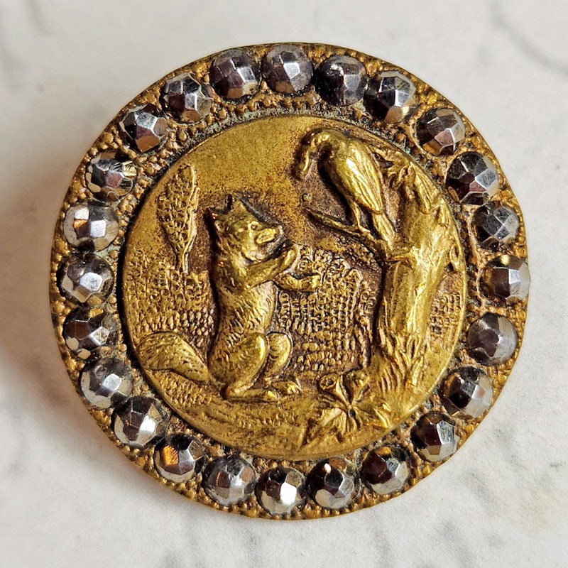 Antique Fox Button - Etsy