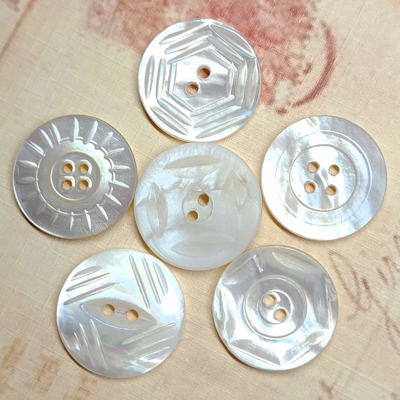 Carved Mother of Pearl Buttons - Etsy