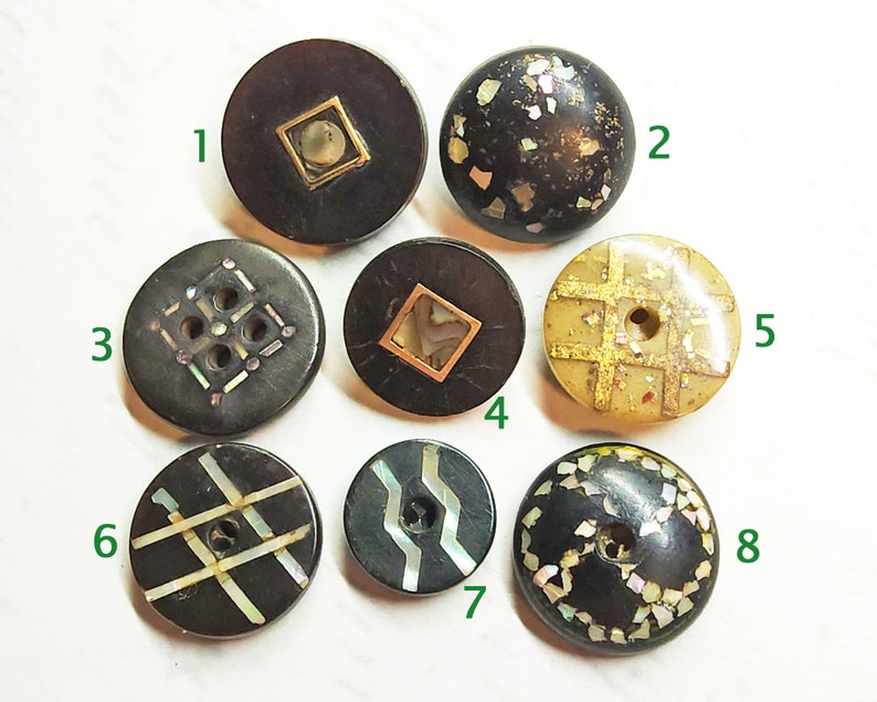 Choice of ONE Antique 1800s Button W/ Inlay Small & Medium - Etsy