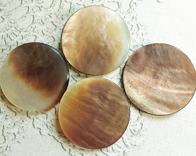 4 Iridescent Smoky Oyster Shell Coat Buttons Just Over 1-1/16 Antique ...