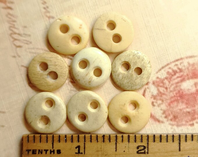 8 Antique Large Hole Bone Buttons ~ Civil War Era Panty Waist Underwear ...