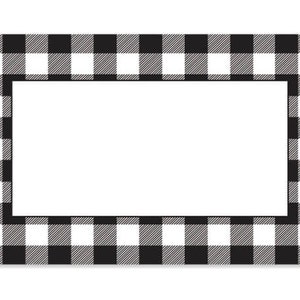 50 Black & White buffalo Plaid Print Florist Blank - Etsy
