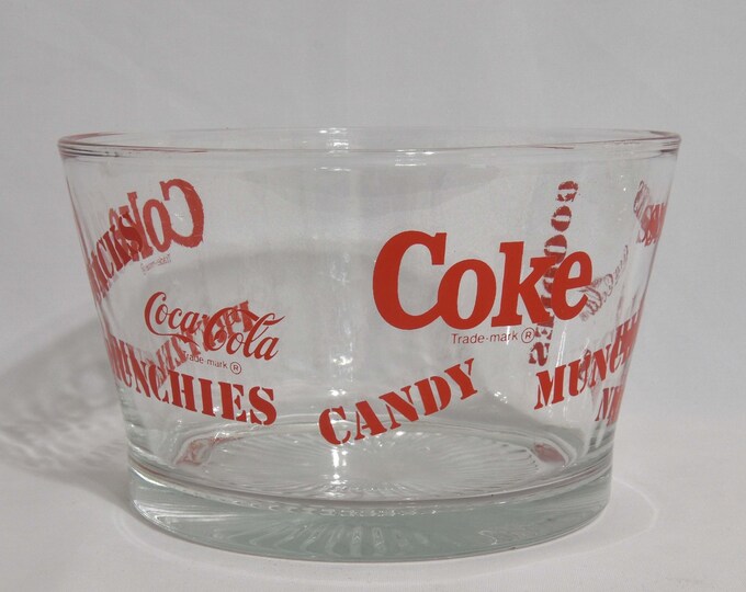 Vintage Coca Cola Snack Bowl. Coke Snack Glass Bowl. Perfect Party Bowl ...