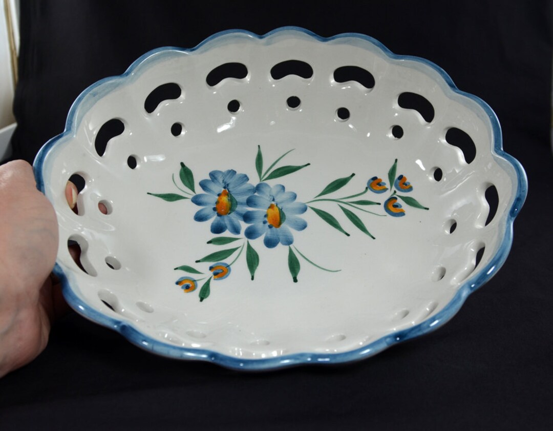 Neuwirth Pierced Bowl Made in Portugal. Ceramic Centerpiece Bowl ...