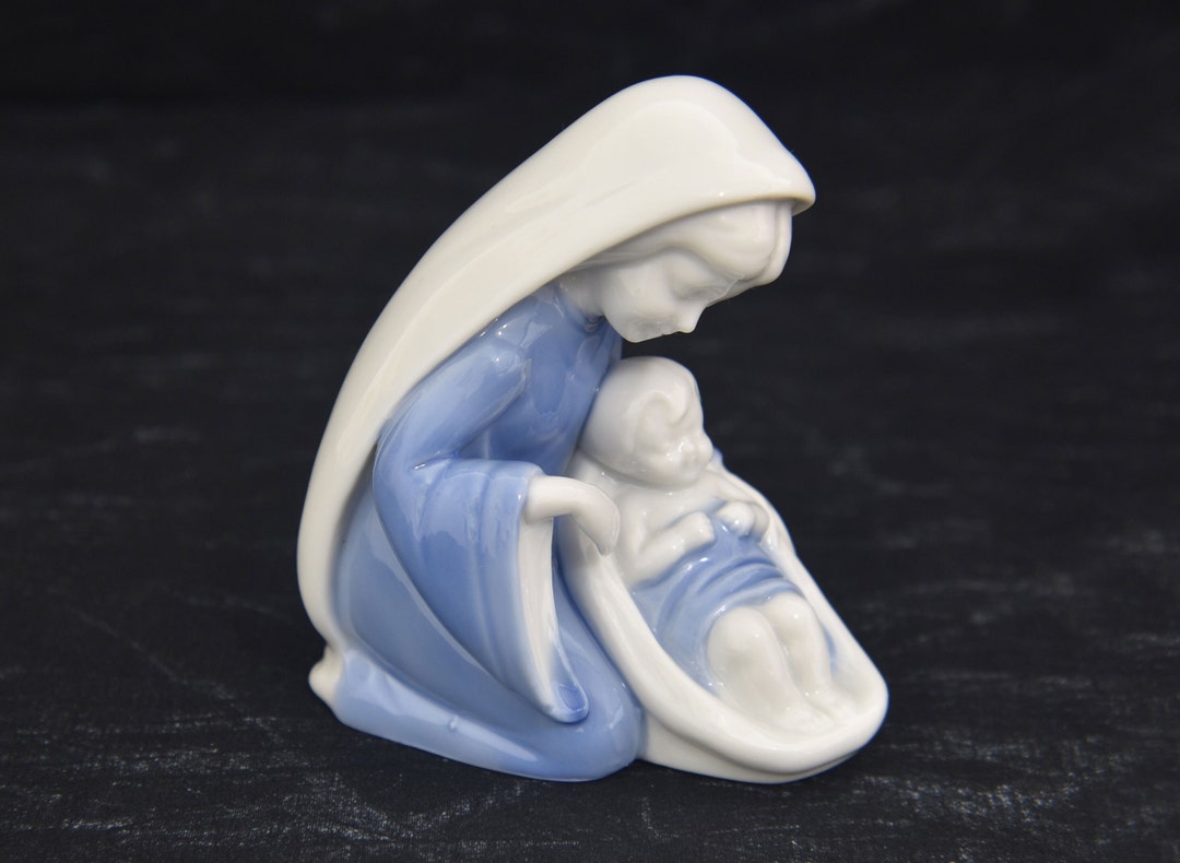 Vintage Blessed Mother Mary and Baby Jesus Figurine Made by Lefton ...