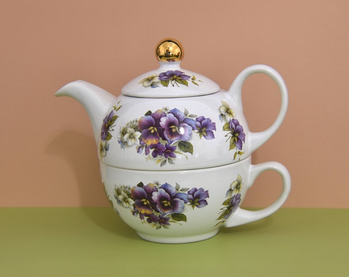 Vintage Arthur Wood and Son Stacking Teapot and Teacup, 6496. Stacked ...