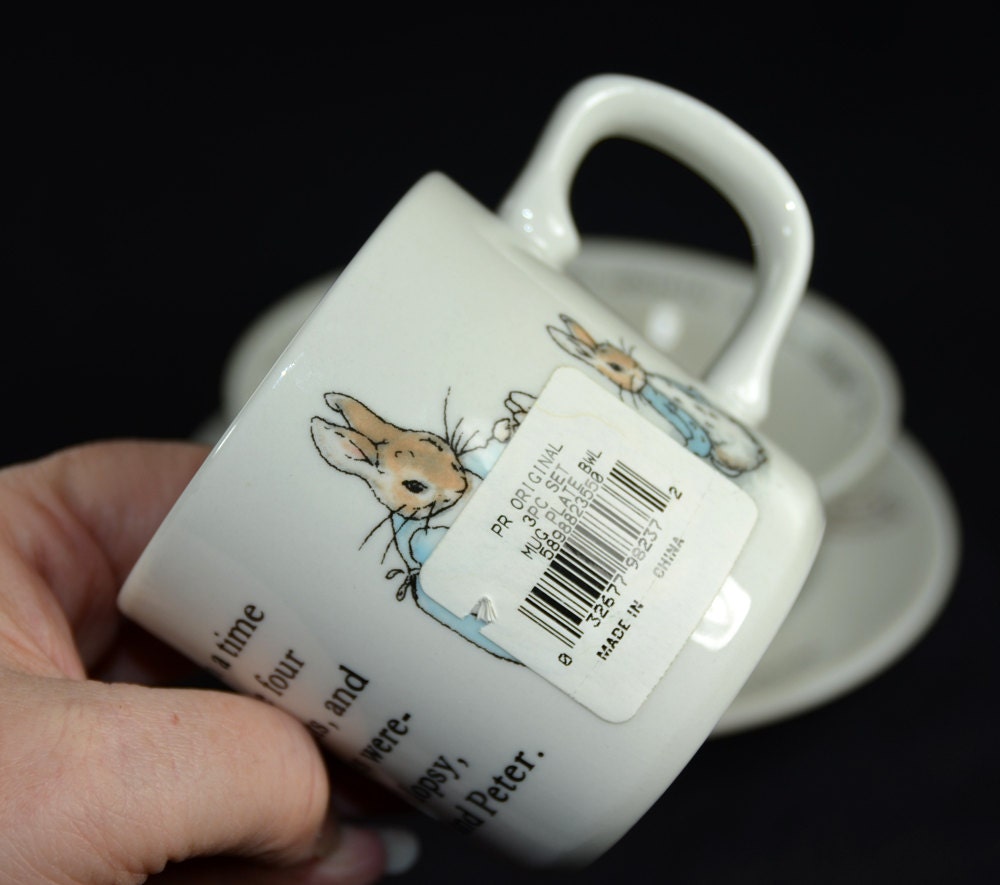 Childs 3 Piece Dinnerware Set of Wedgwood Peter Rabbit Cup - Etsy
