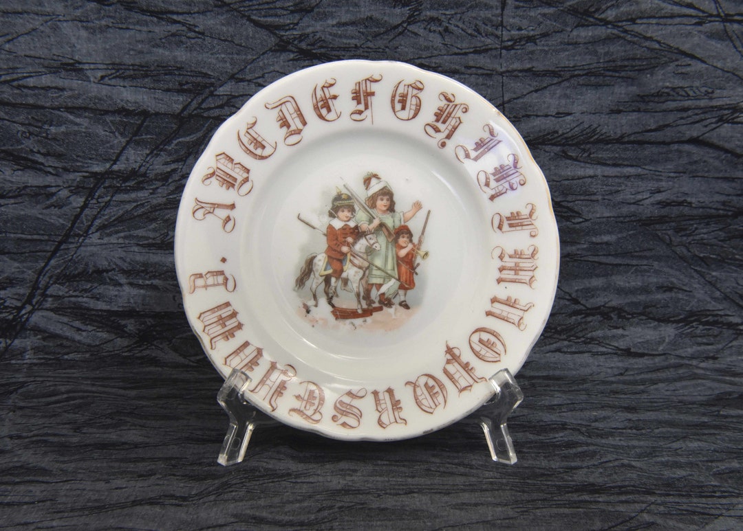 Antique Victorian Era Childs Alphabet Plate in Old English Font ...
