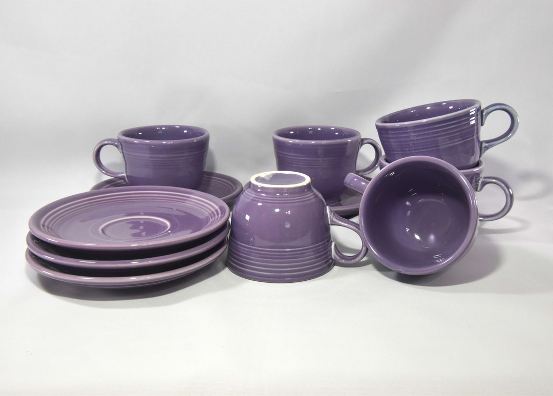 Rare Limited Edition Fiestaware Lilac Teacups & Saucers. 2 - Etsy