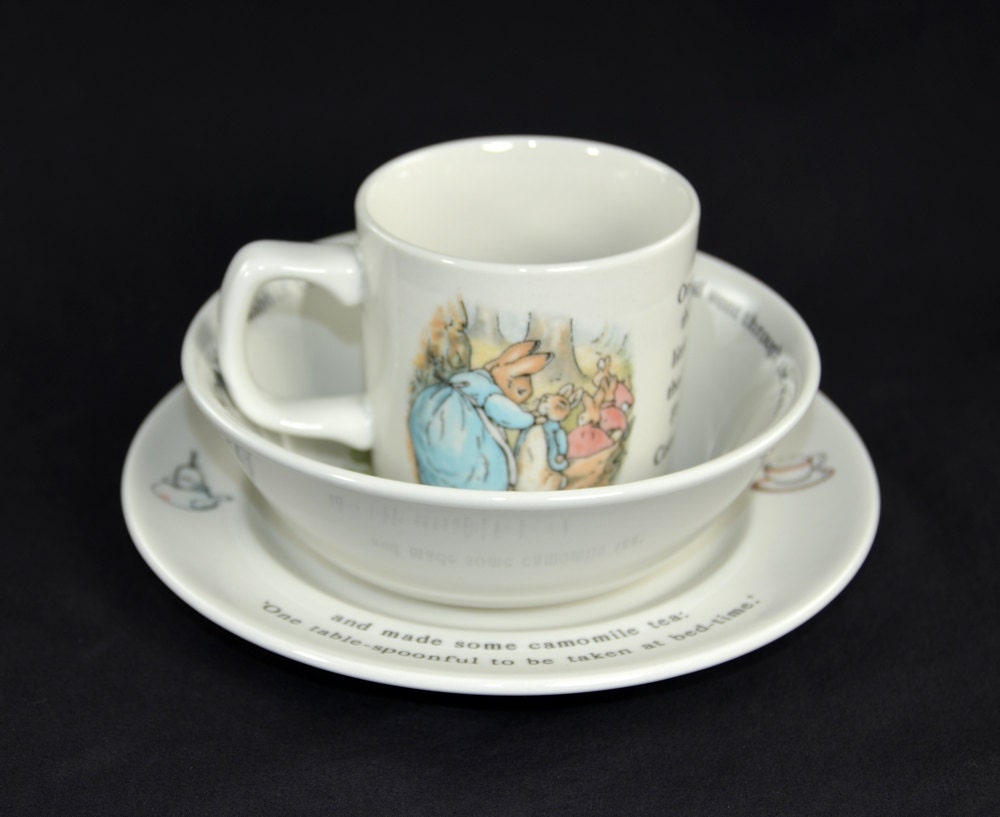 Childs 3 Piece Dinnerware Set of Wedgwood Peter Rabbit Cup - Etsy