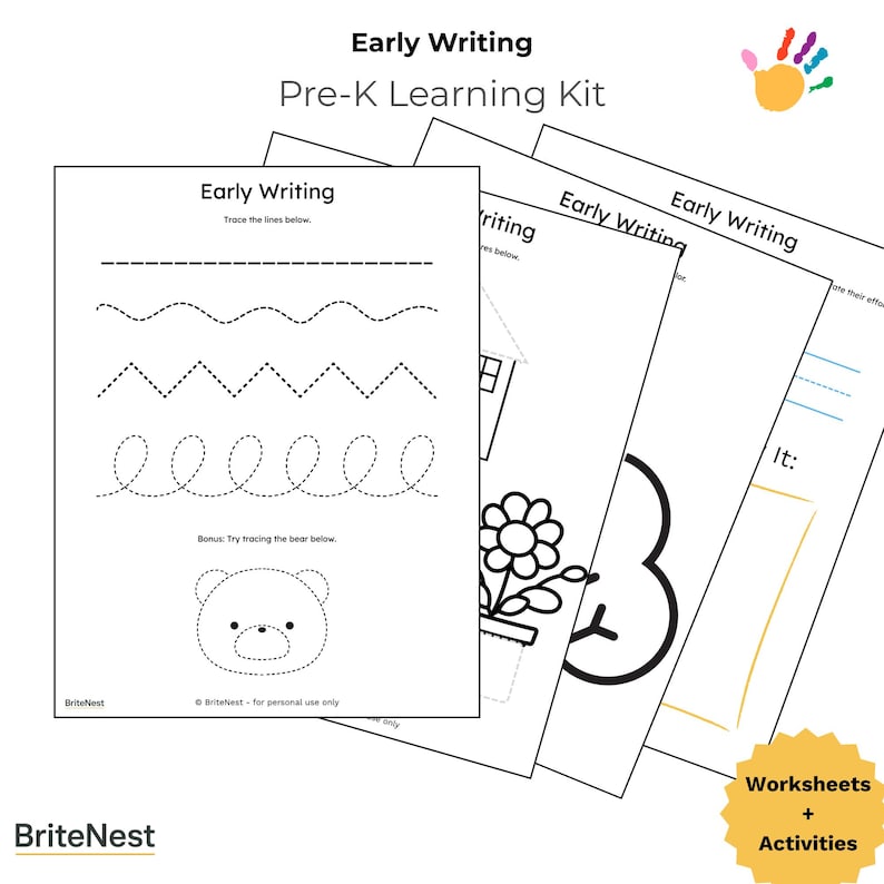Early Writing Kit for Pre-k | Printable Preschool Worksheets ...