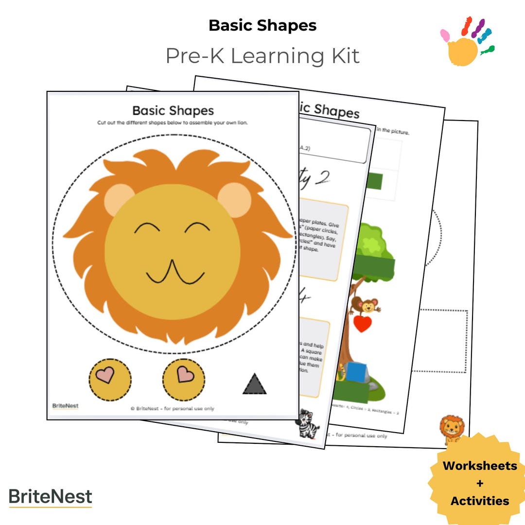 Basic Shapes Learning Kit for Pre-k | Printable Preschool Worksheets ...