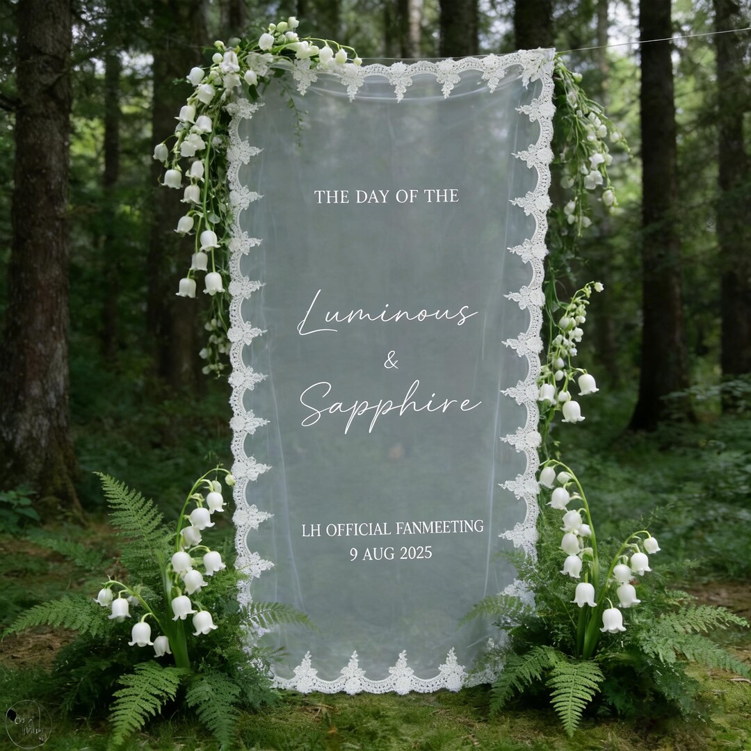 Personalized Sheer Wedding Welcome Sign – Tulle or Chiffon With Lace ...