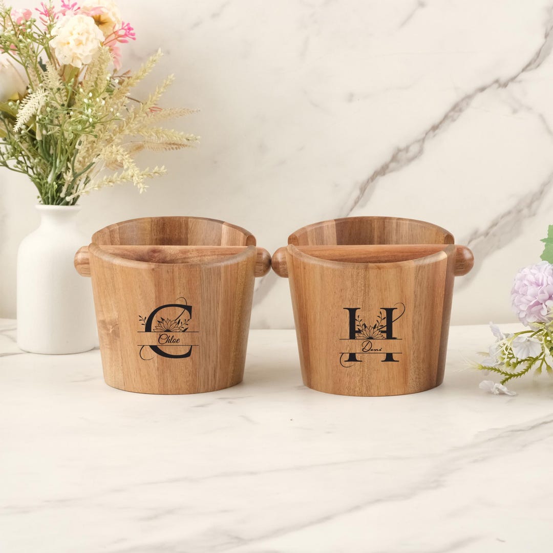 Personalized Magnetic Coffee Knock Box | Custom Engraved Espresso Knock ...