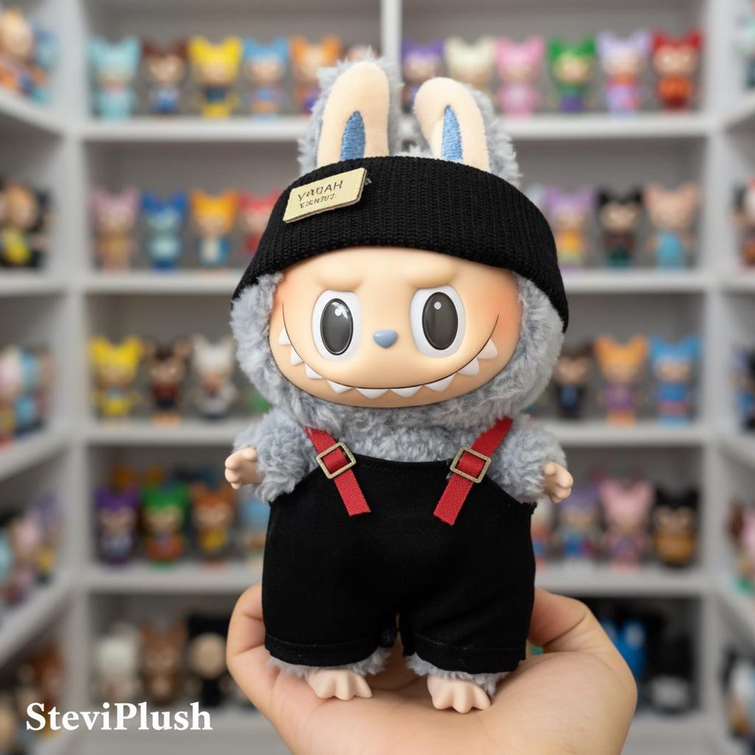 Custom Labubu Outfit • Designer Clothing + Pendant for 17cm Plush ...