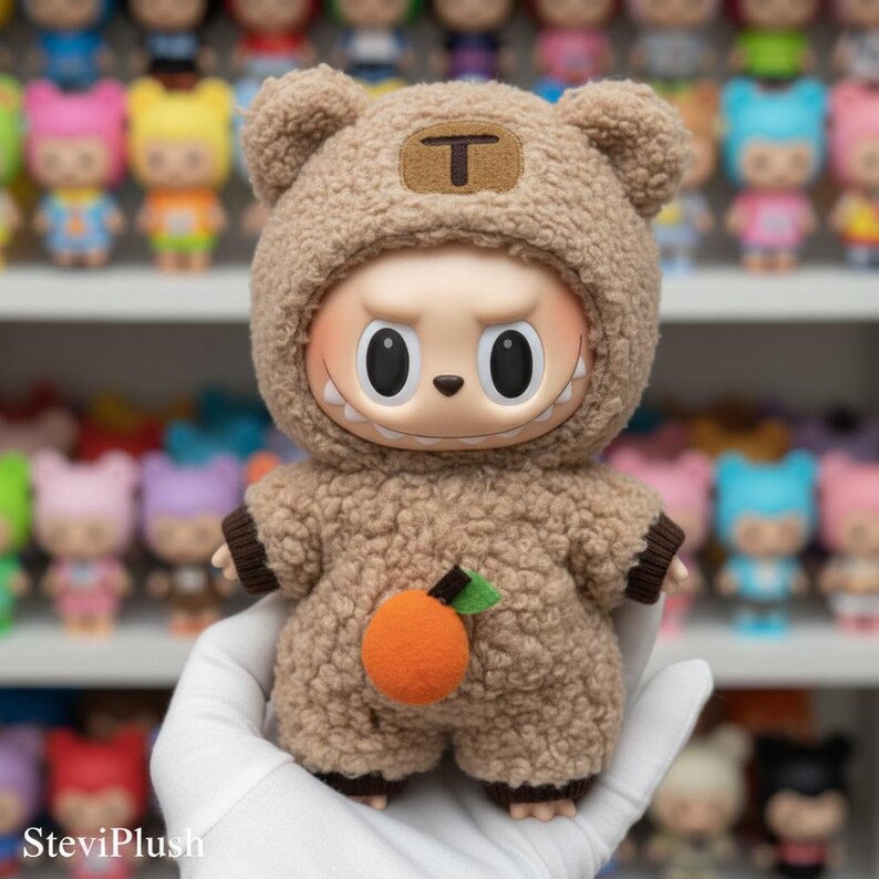 Custom Labubu Plush Clothes – Handmade Outfit With Pendant (17cm Doll ...
