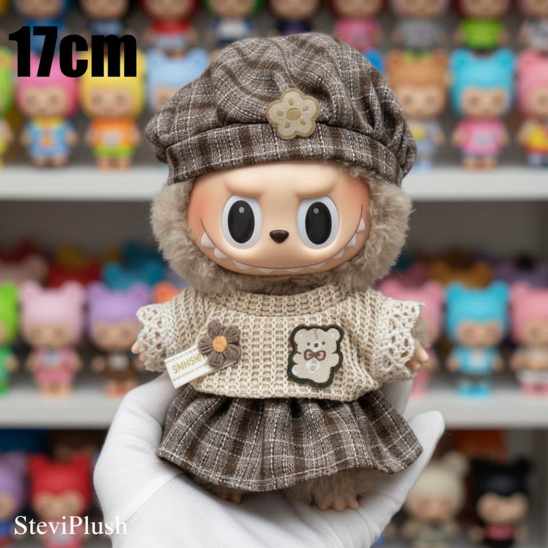 Custom Labubu Plush Clothes – Handmade Outfit With Pendant (17cm Doll ...