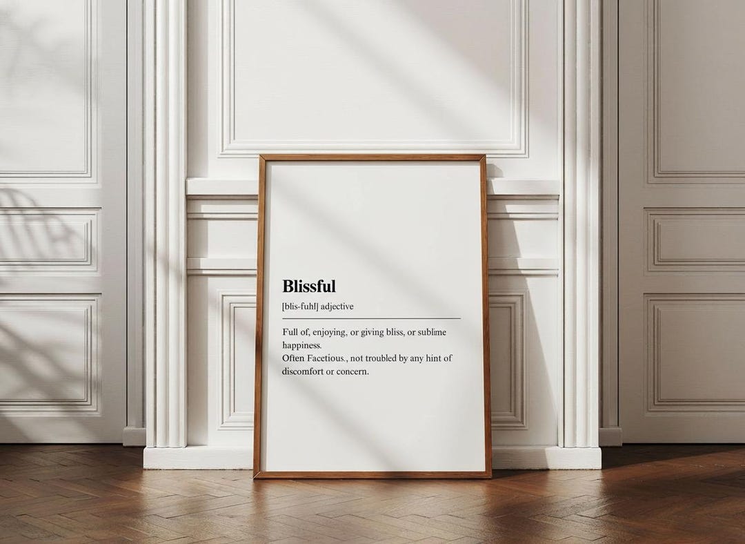 Blissful Definition Inspirational Office Wall Art Decor Print ...