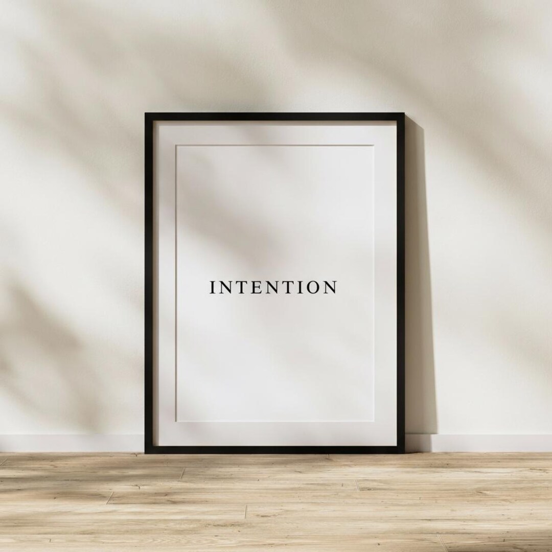 Intention Inspirational Office Wall Art Decor Print | Positive ...