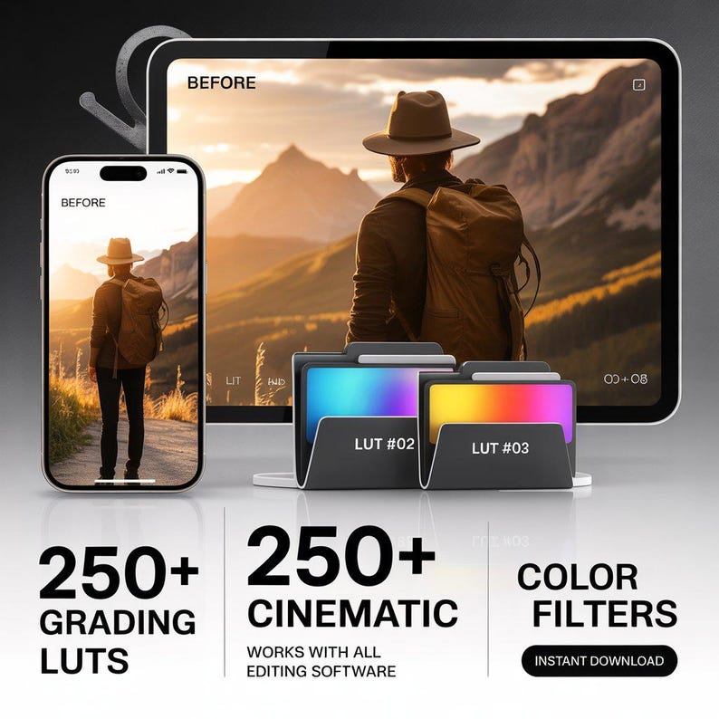 250+ Pro Luts for Film & Content Creators | Cinematic Color Grading for ...