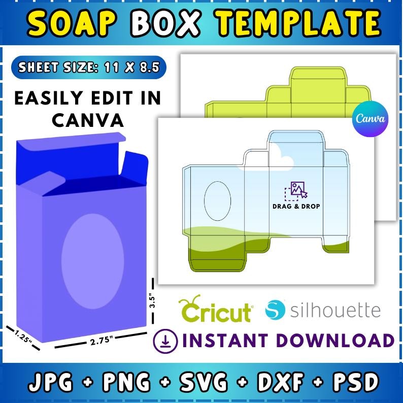 Soap Box Template, Editable Soap Packaging, Soap Box for Branding ...