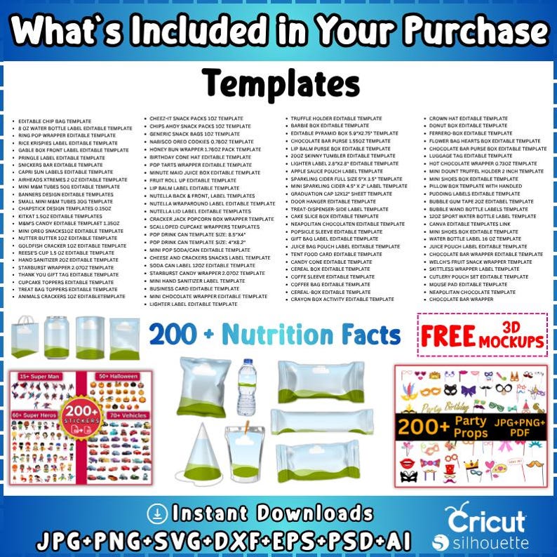 80+ Party Favor Mockup Bundle, Canva Editable Party Favor Mockups, Chip ...