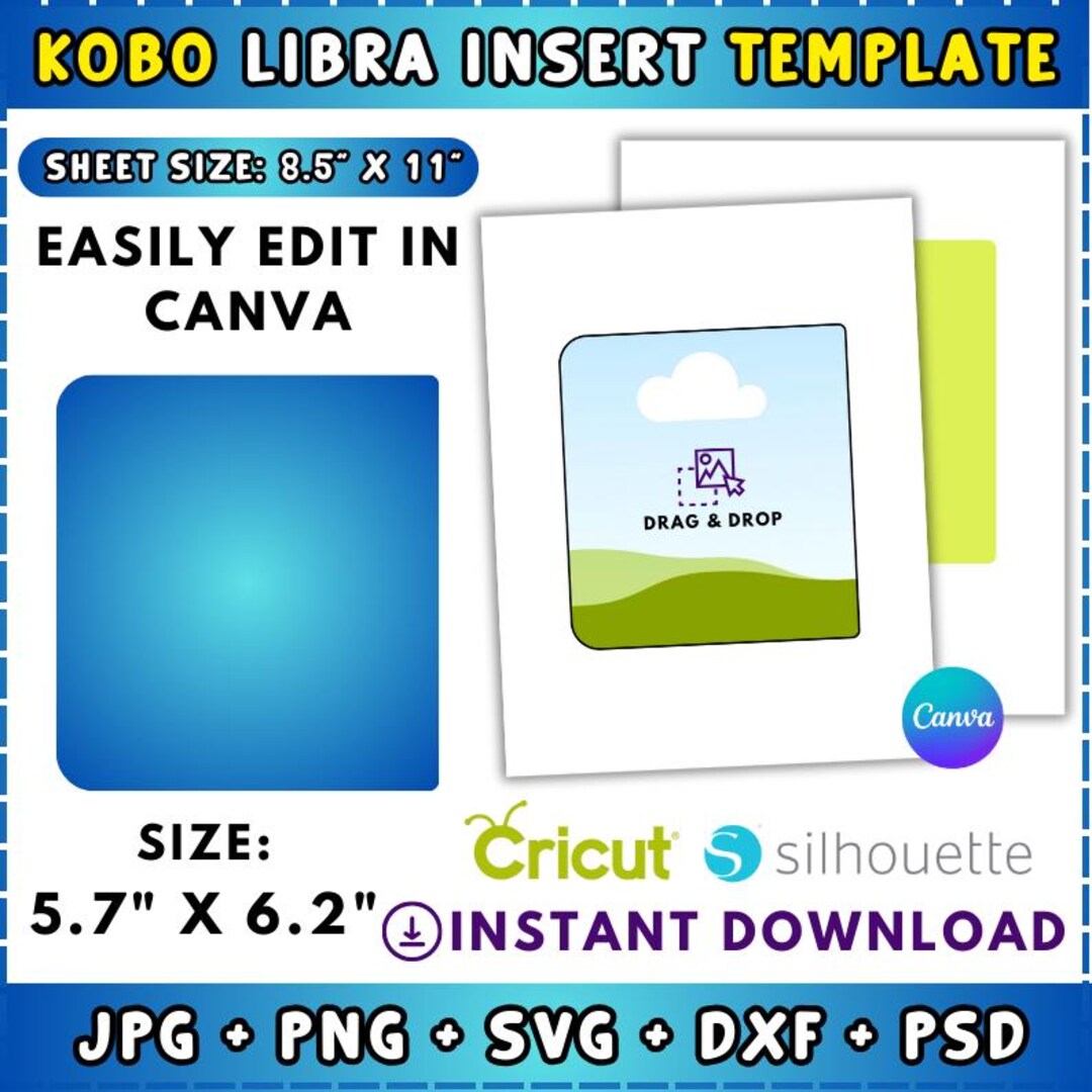 Kobo Libra Colour Template, Kobo Libra Insert Template, Kindle Insert ...