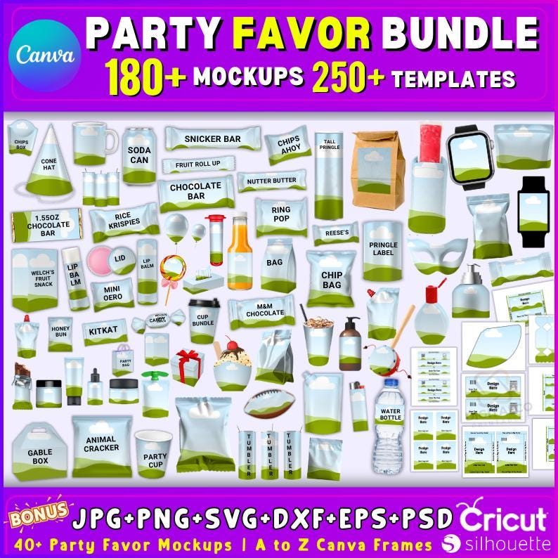 400+ Party Favor Mockup Bundle, Party Favor Templates, Party Favors ...