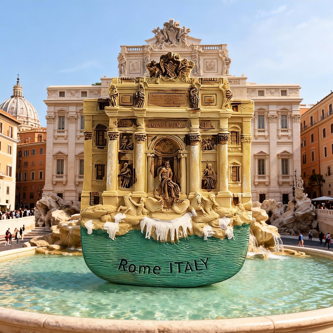 Trevi Fountain Fridge Magnet – Rome Italy Souvenir, Detailed Roman ...