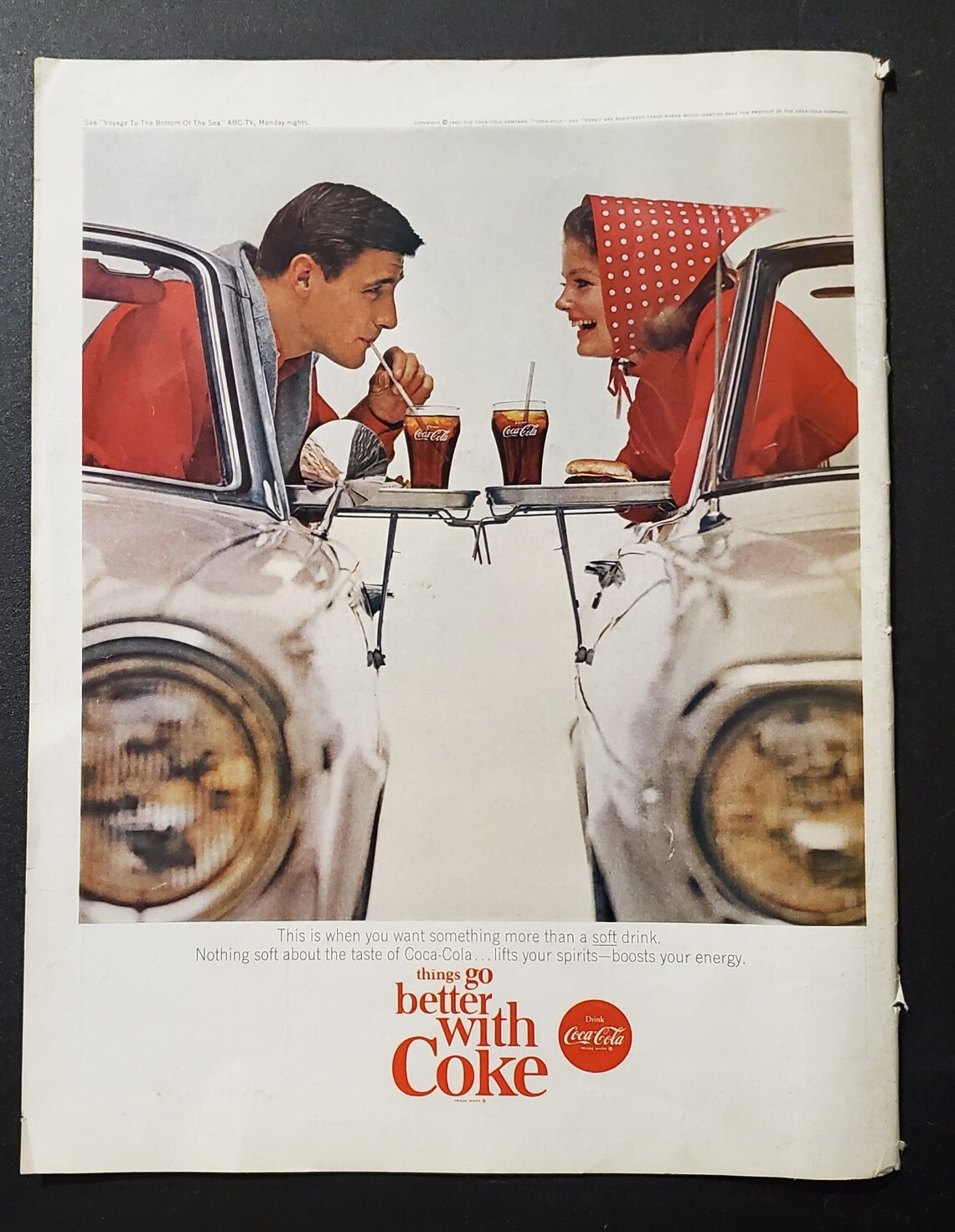 1965 Coke Coca-cola Vintage Magazine Print Ad Couple Drive-in Date 10.5 ...