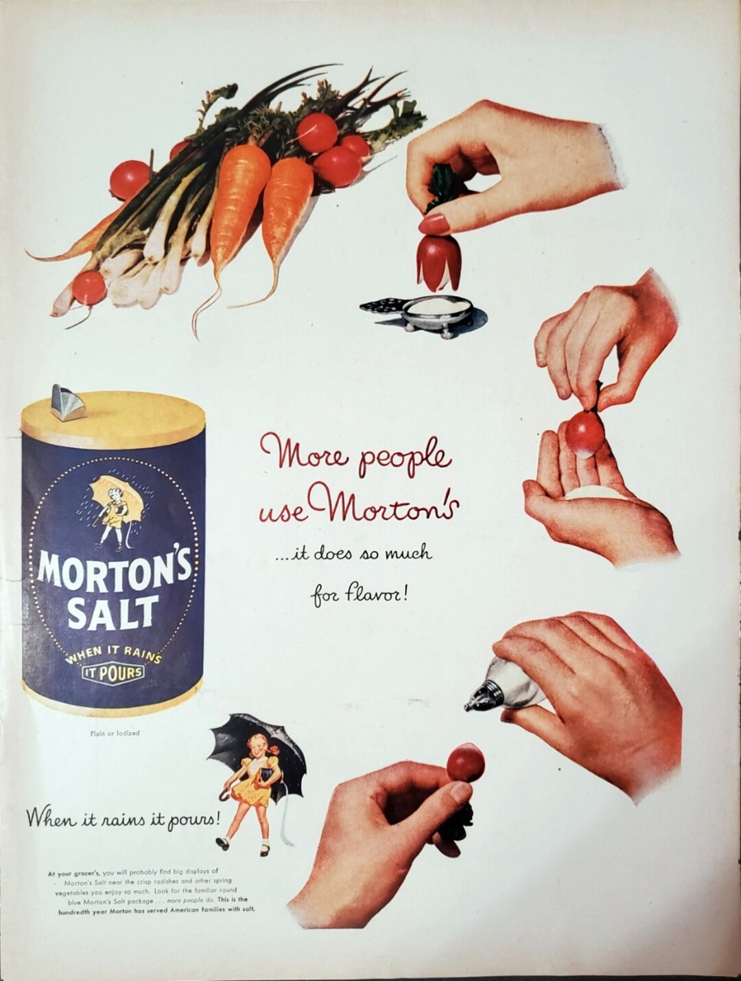 1948 Morton's Salt Vintage Original Advertisement Ready for Framing ...