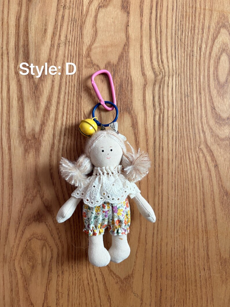 Handmade Rag Doll Keychain – Soft Plush Charm With Lace - Etsy