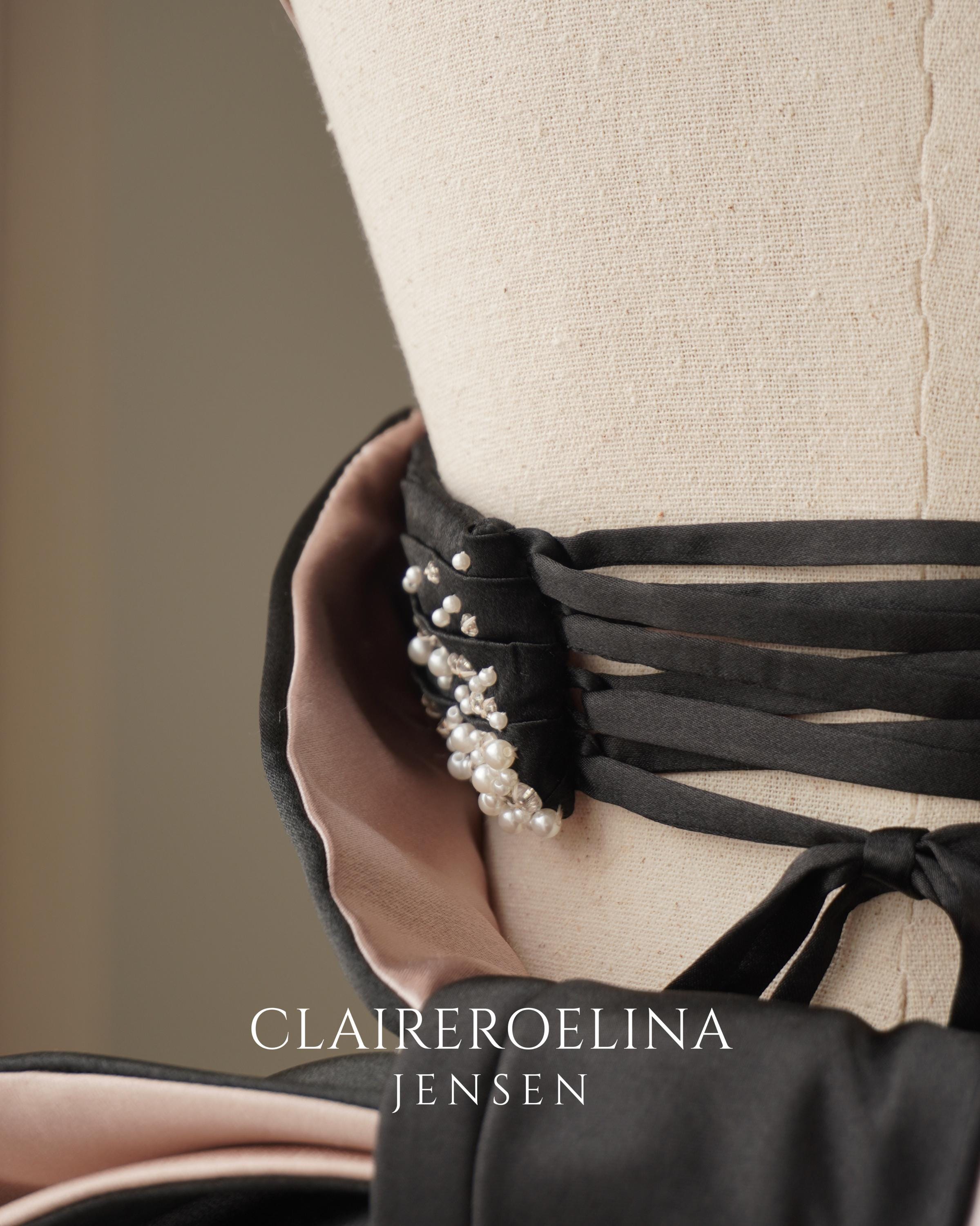 Hand-embroidered Shell Cup Bralette – Champagne Satin, Pearl Flower ...