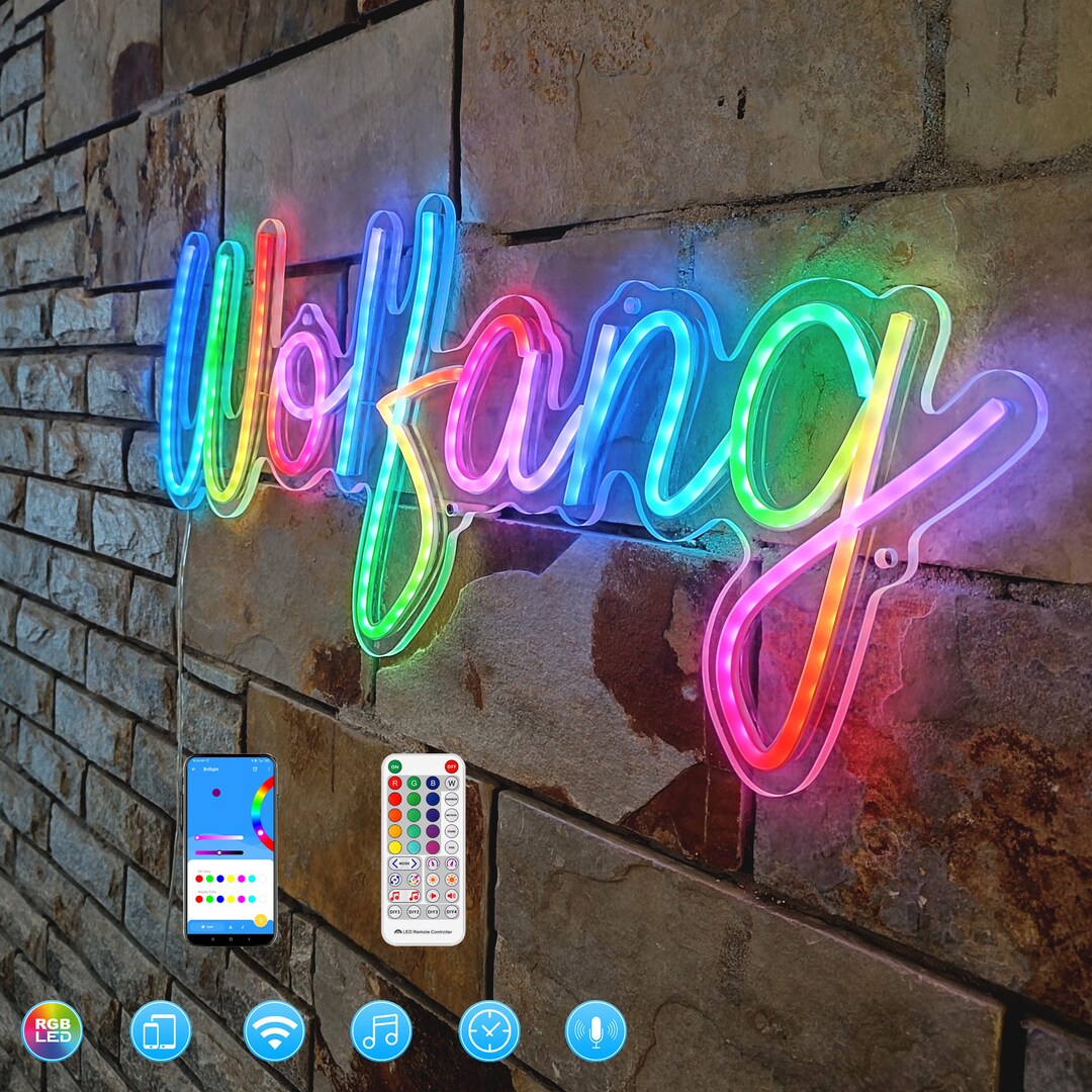 Personalized RGB Letters Neon Sign Bluetooth App Music Sync Multiple ...