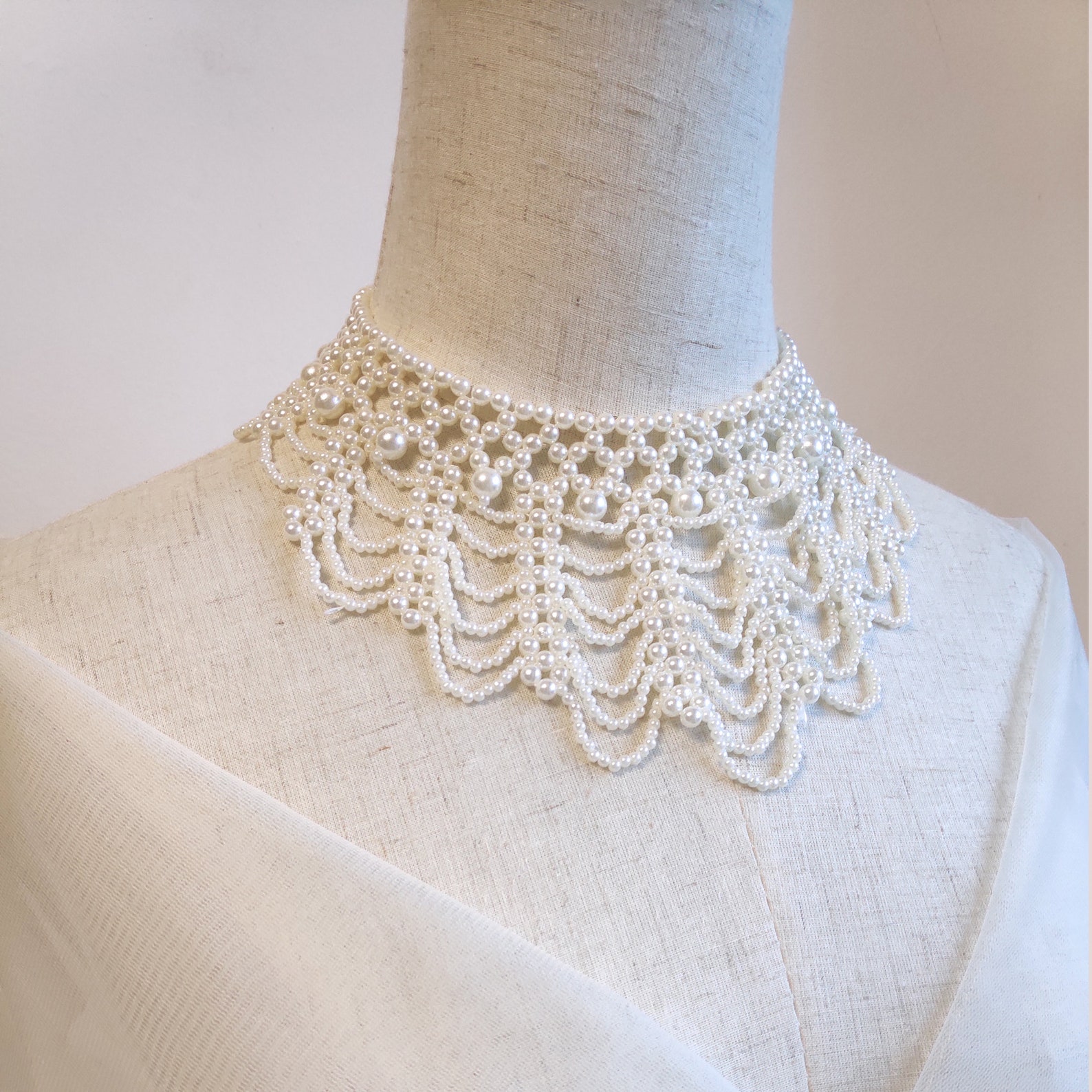 Handmade Detachable Princess Lady Pearl Collar Necklace - Etsy