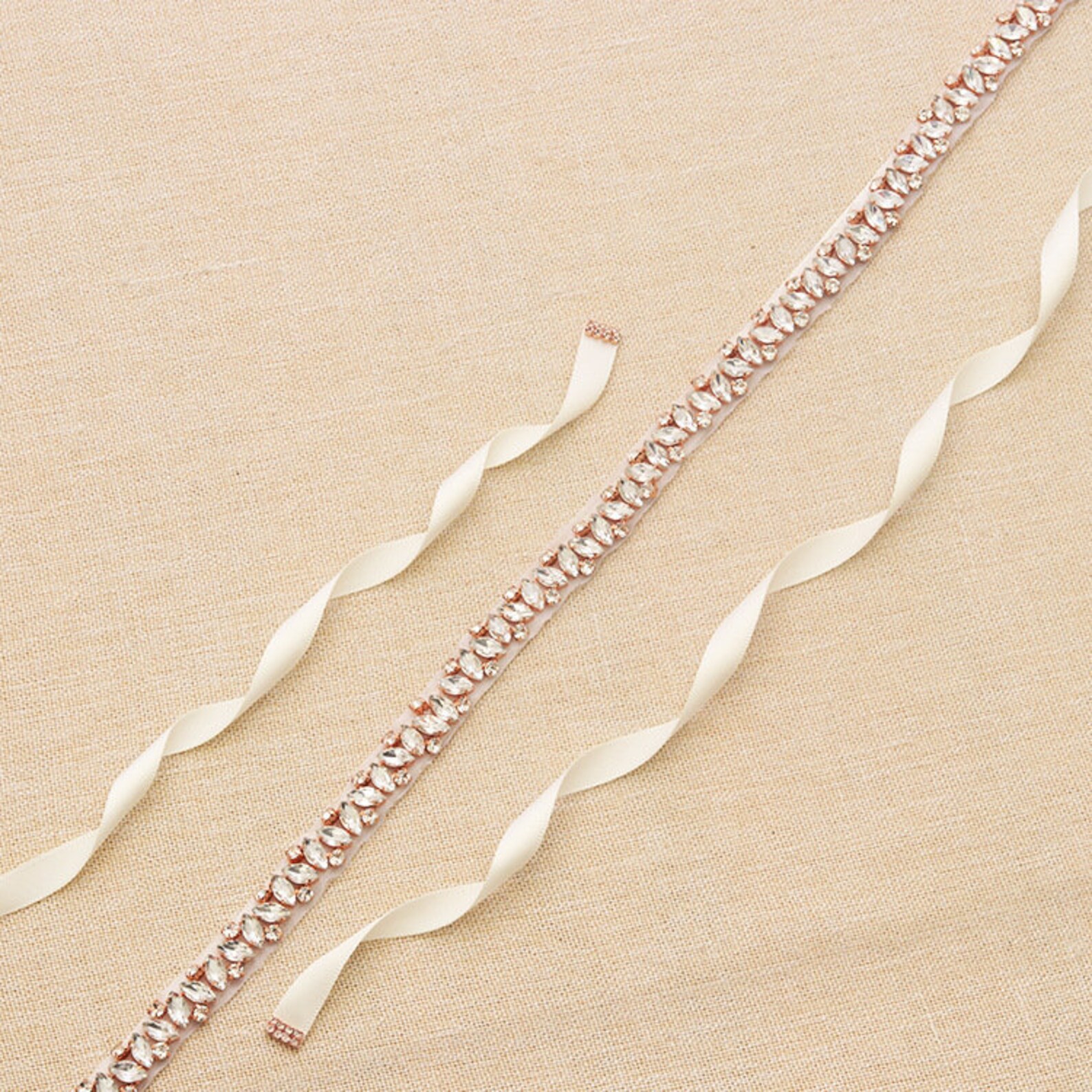 Rhinestone Crystal Slim Line Bridal Sash / Wedding Sash/ - Etsy