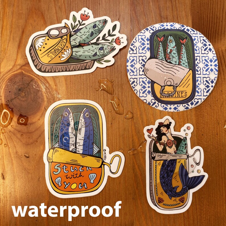 Sardines in Can Sticker – Portuguese Traditional Design, Waterproof ...